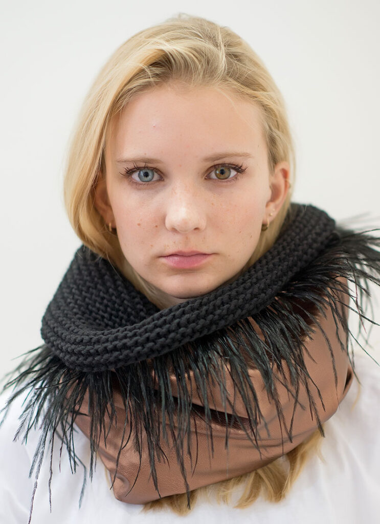 Bronze Sheepskin & Feather Prestige Snood – Constasy