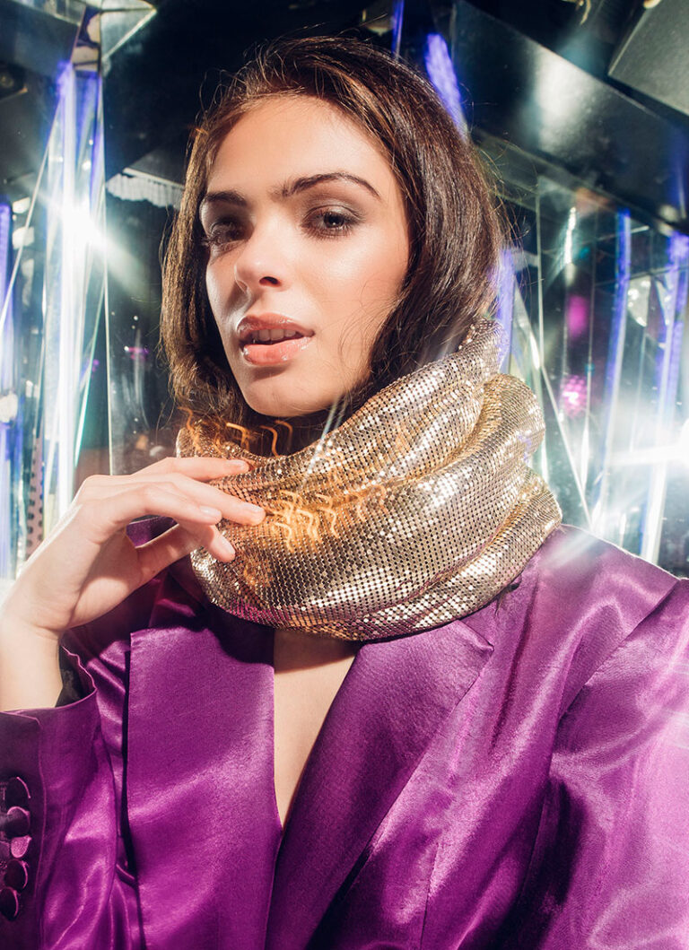 GOLD METAL MESH SNOOD – Constasy